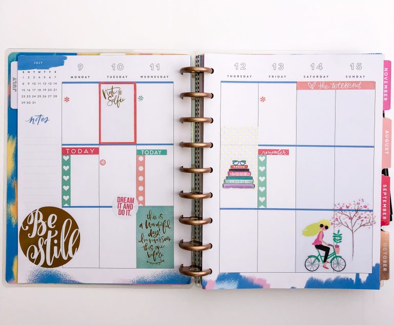 July 2018 Happy Planner Spreads - Poppy + Grace
