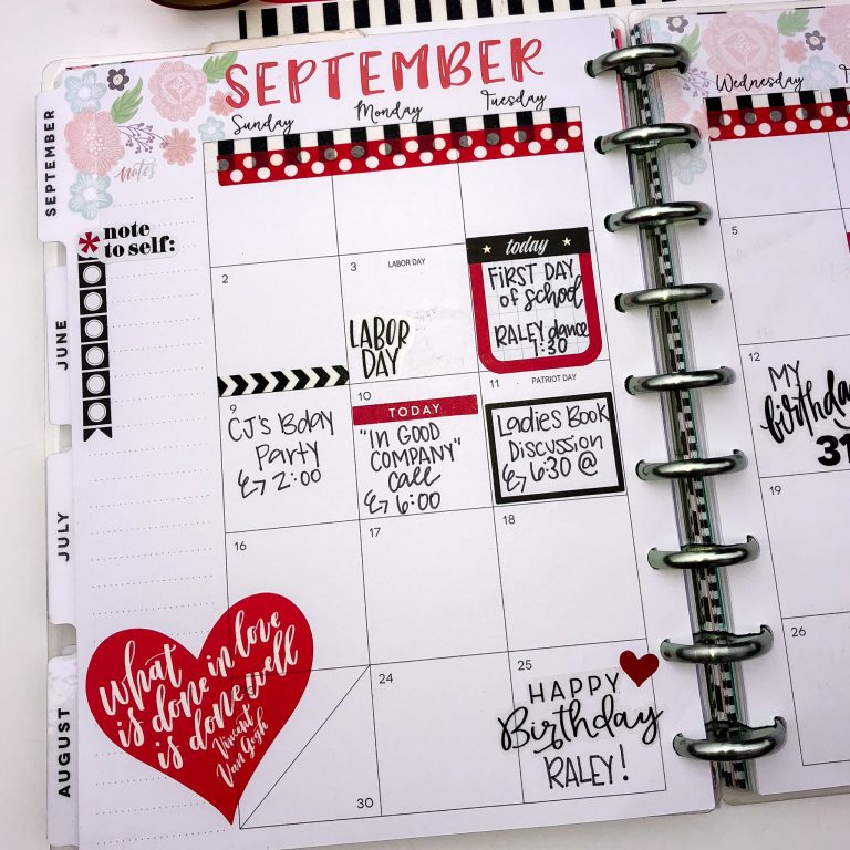 September 2018 Happy Planner Spreads - Poppy + Grace