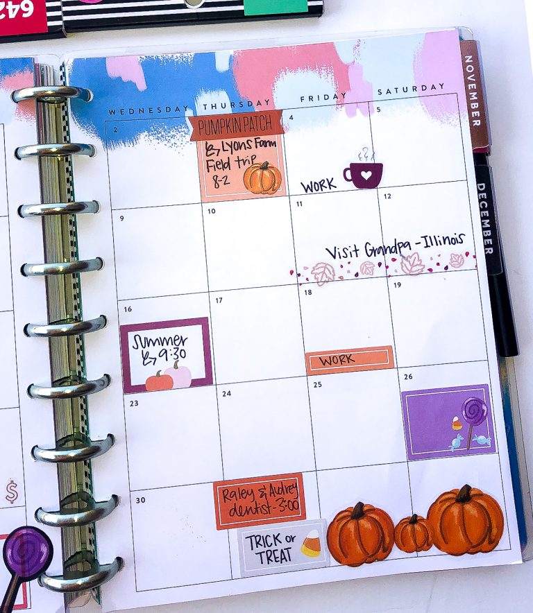 Happy Planner Spreads - October + November 2019 - Poppy + Grace